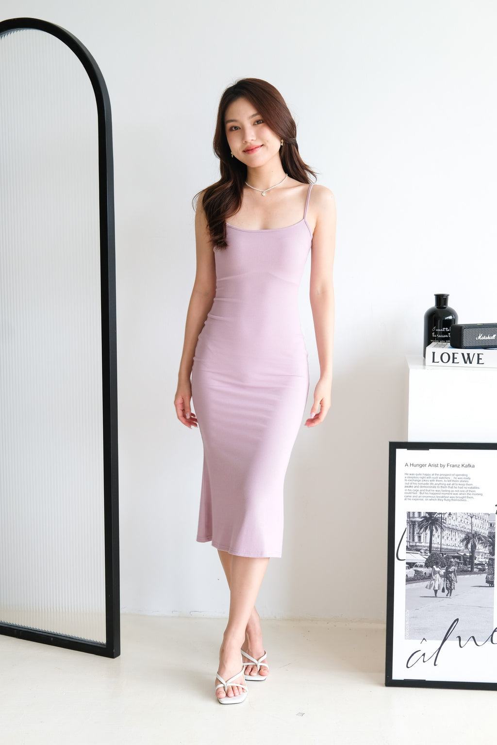 Jynn Bodycon Midi Dress (Pinkish Purple)
